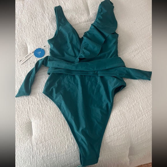 Cupshe | Swim | Cupshe Brandnew One Piece Teal Bathing Suit | Poshmark